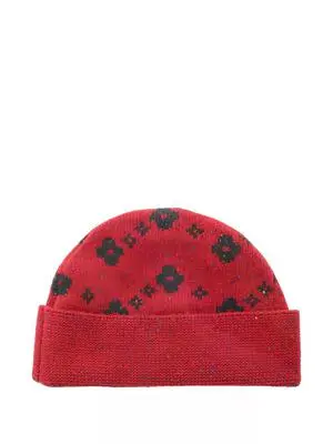 LOUIS VUITTON Floral Wool Beanie - Red