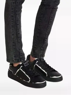 Balmain B-court Contrasting-trim Sneakers - Black