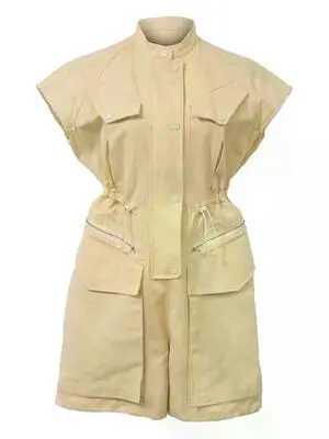 Hermès 820mm Drawstring Buttoned Jumpsuit - Neutrals