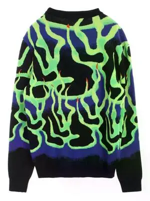 LOUIS VUITTON 2010s Flame-knit Wool Sweater