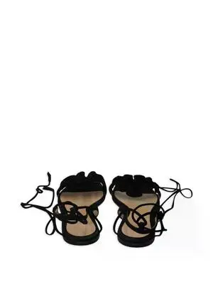 GIANVITO ROSSI Ruffle Lace-up Flat Sandals