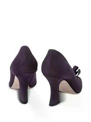 Miu Miu 85mm Bow-embellished Suede Pumps