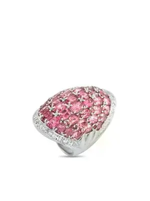 LB EXCLUSIVE Platinum, Diamond And Tourmaline Cocktail Ring - Silver