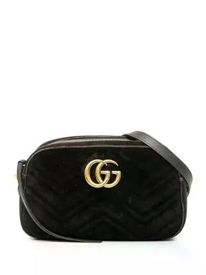 Gucci Gg Marmont Matelasse Velvet Crossbody Bag
