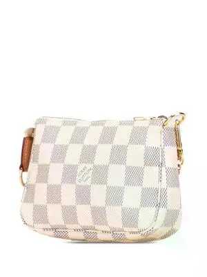 LOUIS VUITTON Damier Azur Mini Pochette Accessoires Handbag - White