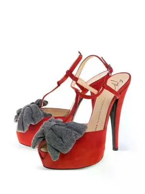 GIUSEPPE ZANOTTI 140mm Platform Peep-toe Sandals - Orange