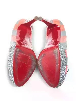 CHRISTIAN LOUBOUTIN 130mm Glitter-embellished Striped Pumps