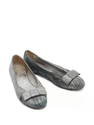 FERRAGAMO Metallic-effect Ballet Flats