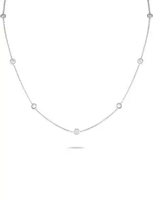 LB EXCLUSIVE 18k White Gold Diamond Station Necklace