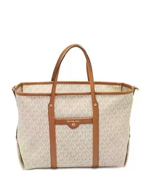 Michael Kors Monogram Leather Tote Bag - Neutrals