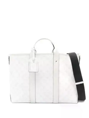 LOUIS VUITTON 2021 Weekend Nm Embossed-monogram Tote Bag - White