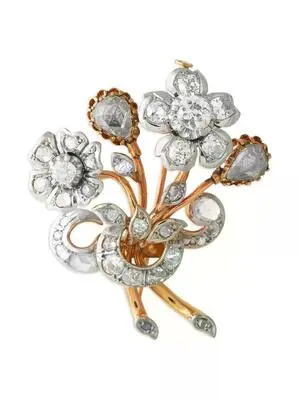 LB EXCLUSIVE 18k Rose And Platinum Diamond Brooch - Gold