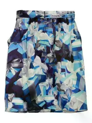 MARY KATRANTZOU Pleated Floral-print Skirt - Blue