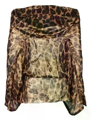 Michael Kors Leopard-print Off-shoulder Blouse