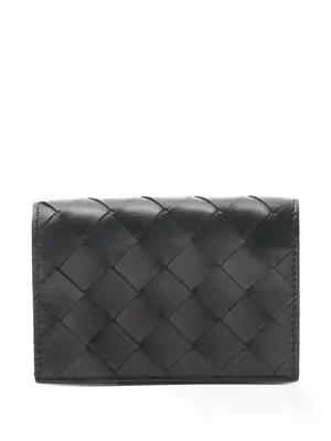 Bottega Veneta 2020s Intrecciato Leather Card Case - Black