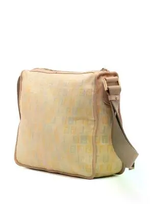 Fendi 2000-2010 Zucchino Canvas F Charm Crossbody Bag