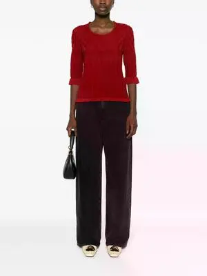 FERRAGAMO 2000s Pointelle-knit Wool Top