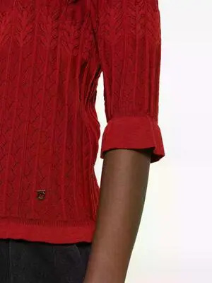 FERRAGAMO 2000s Pointelle-knit Wool Top