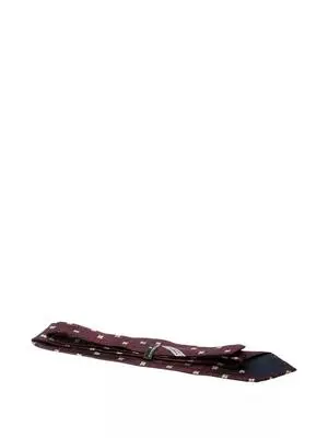 Ermenegildo Zegna Zigzag Floral-pattern Tie - Red