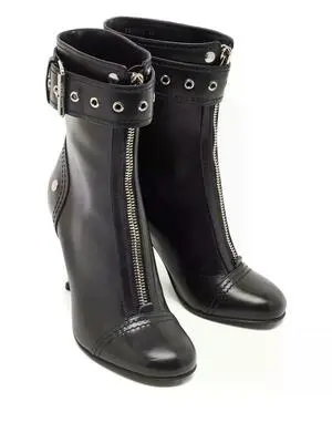 Alexander McQueen Zipped Buckled Boots