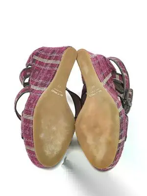 Etro 130mm Plaid Wedge Sandals
