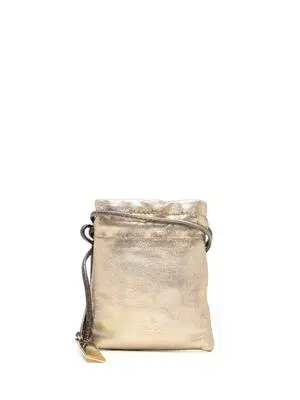 Gucci Metallic Leather Drawstring Pouch