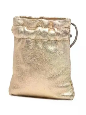 Gucci Metallic Leather Drawstring Pouch