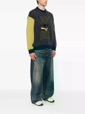 JC DE CASTELBAJAC 1980s Cartoon-embroidered Sweater