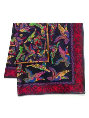 FERRAGAMO 1990's Animals-print Scarf - Purple