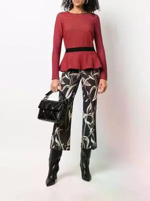 Dior 2000s Leaf Print Cropped Trousers