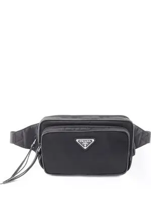 Prada Silver Tone Belt Bags For Women