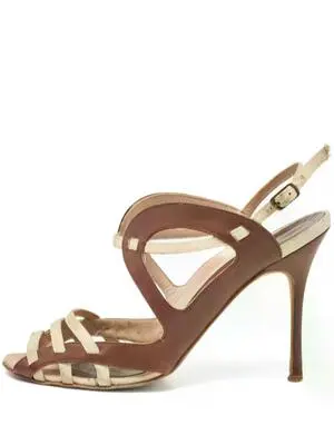 Manolo Blahnik 100mm Cut-out Strappy Sandals - Brown