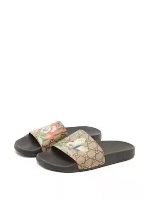 Gucci Blooms Supreme Mules - Neutrals