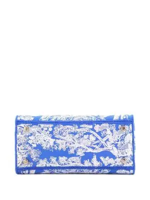 Dior Toile De Jouy Lady D-lite Embroidered Canvas Tote Bag - Blue