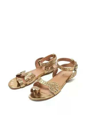 Alaïa Metallic Flat Sandals