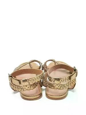Alaïa Metallic Flat Sandals