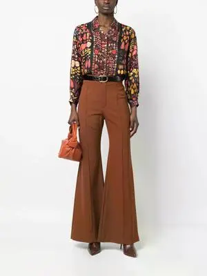 Gucci 1990s Leaf Print Silk Shirt