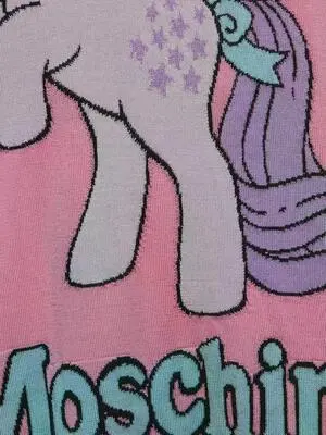 Moschino Cotton Dress With Pony Graphic - Pink