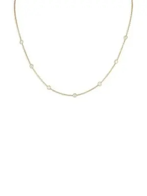 LB EXCLUSIVE 18k Yellow Diamond Station Necklace - Gold