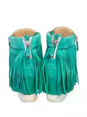 GIUSEPPE ZANOTTI Suede Fringed Sneakers - Green