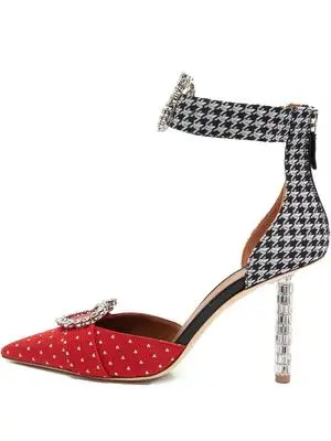 MALONE SOULIERS 100mm Camille Heart-buckle Pumps - Red