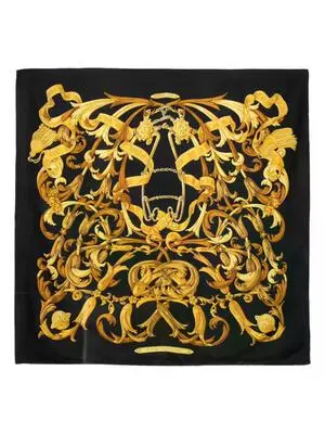 Hermès Le Mors A La Conetable Silk Scarf - Black