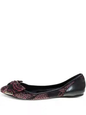 Burberry Bow-detail Pattern Ballet Flats