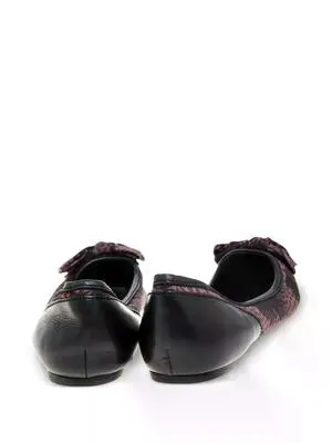 Burberry Bow-detail Pattern Ballet Flats