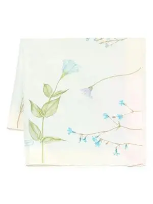 FERRAGAMO 1990s Floral-print Scarf - Blue