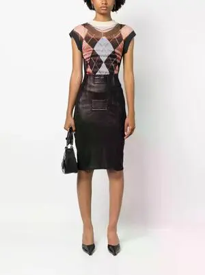 JEAN PAUL GAULTIER 1987 Panelled Leather Pencil Skirt