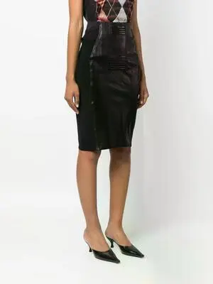 JEAN PAUL GAULTIER 1987 Panelled Leather Pencil Skirt