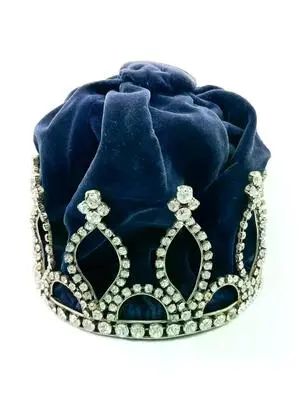 JENNIFER GIBSON JEWELLERY 1950s Paste Velvet Crown - Silver