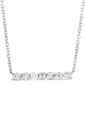 LB EXCLUSIVE 14k White Gold Diamond Bar Necklace