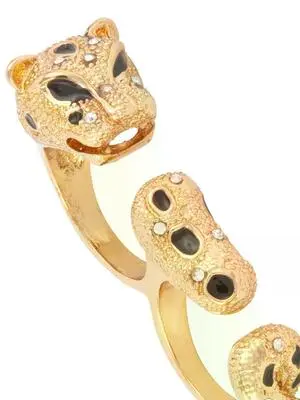 SUSAN CAPLAN 2000s Panther Crystal-embellished Knuckleduster Ring
